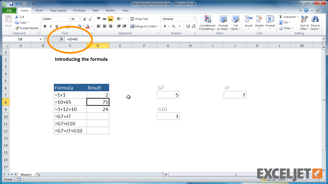 Excel Tutorial What Is A Formula 